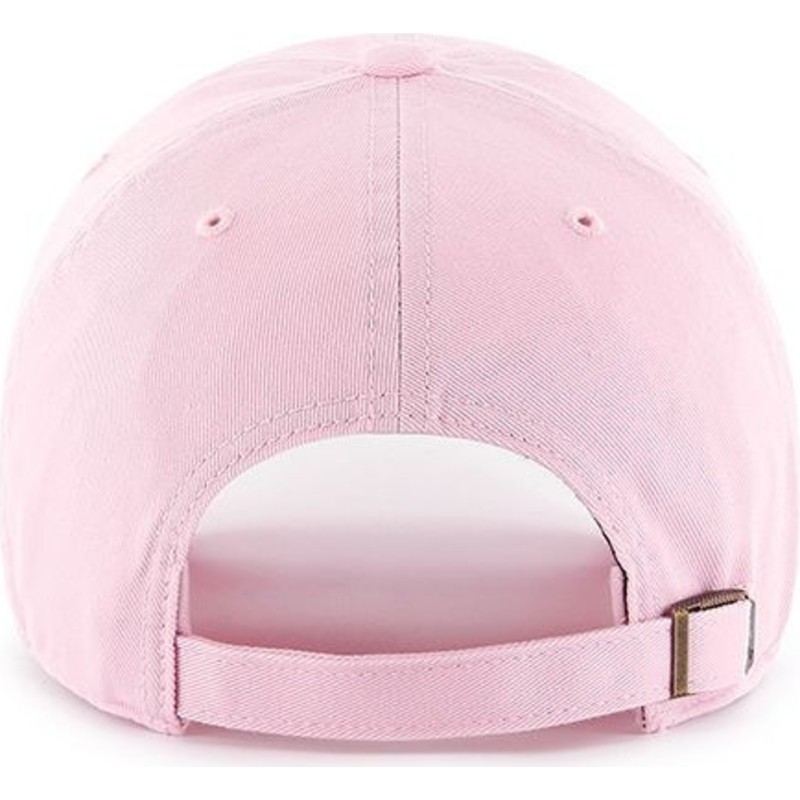 47 Brand Curved Brim New York Yankees MLB Clean Up Light Pink Cap ...