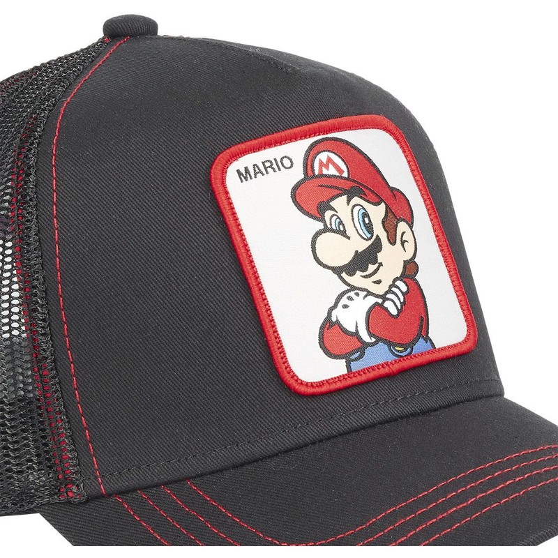 Capslab Mario SMB MAR2 Super Mario Bros. Black Trucker Hat: Caphunters ...